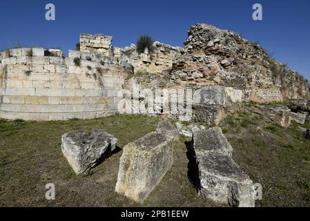 Ancient remains of the "Iera Oikia" (Holy House) at the archaeological ...