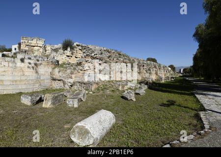 Ancient remains of the "Iera Oikia" (Holy House) at the archaeological ...