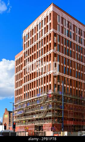 The Poplin apartment block under construction, March 2023. Oldham Road ...