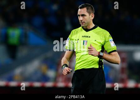 Italian referee Andrea Colombo looks during the Serie A football match ...