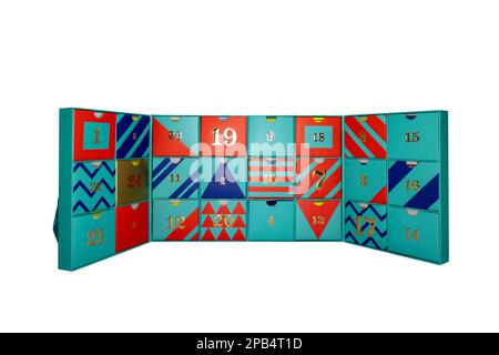 custom advent calendar with 24 gift spots Stock Photo - Alamy