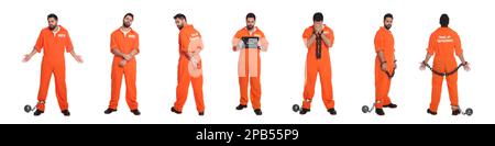 Collage with photos of prisoner on white background. Banner design ...