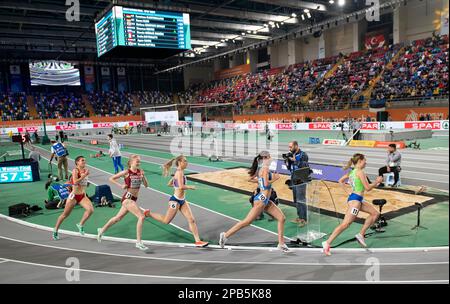 Agate Caune of Latvia competing in the women’s 3000m heats at the ...