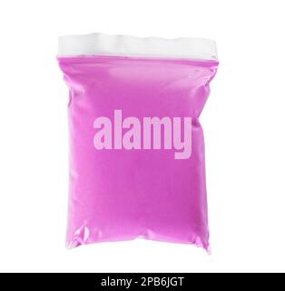 Package of purple play dough isolated on white Stock Photo - Alamy