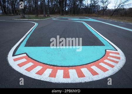 Driving school test track with marking lines for practice Stock Photo ...