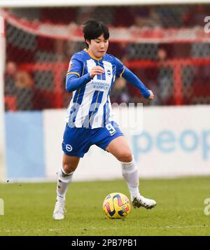 Lee Geum-Min (#9 Brighton & Hove Albion) warms up during the FA Womens ...