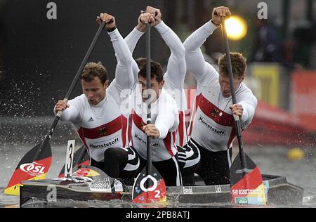 Germany's C4 team Robert Nuck, Stefan Holtz, Thomas Lueck and Erik Leue ...
