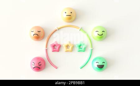 Service rating scale, emoji balls. Customer feedback, review, or rating ...