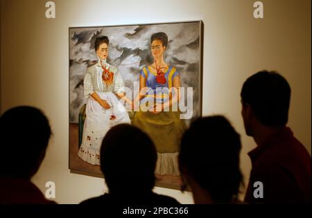 Painting by Frida Kahlo 'Two Fridas', 1939, Museum of Modern Art ...