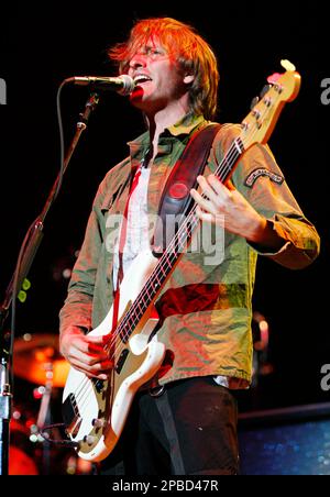 Joe Sumner, lead singer and bass player of the rock band Fiction Plane ...