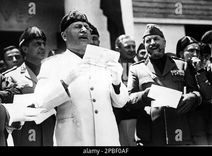 Benito Mussolini in military uniform. Undated photograph. [automated ...
