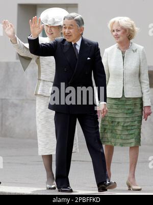 Japan's Emperor Akihito and Empress Michiko attend the memorial service ...