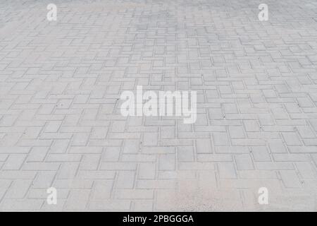 new sidewalk made of concrete interlocking paving blocks Stock Photo - Alamy