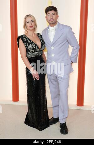 Alyson Sandro, left, and Barry Keoghan pose for photographers upon ...