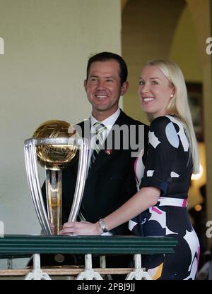 Ricky Ponting and his wife Rianna on the red carpet arrivals at the ...