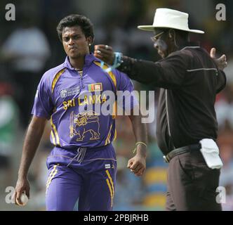 The Umpire signals a wide ball during the ICC Champions Trophy, Group A ...