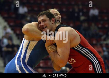Khasan Baroev of Russia, right, grapples with Czech Republic's David ...