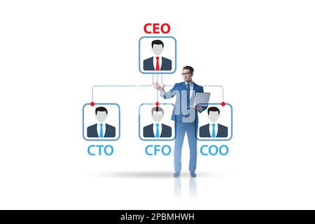 Illustration of organisation chart with the various executives Stock ...
