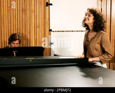 Actors Christine Ghawi, who plays Celine Dion and Enrico Colantoni, who ...