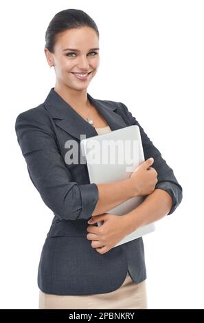 Ready to climb the corporate ladder. Studio portrait of a confident ...