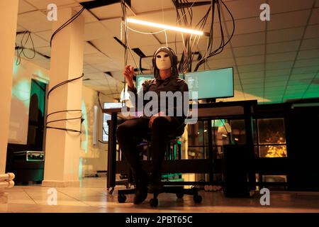 Hacker hacking hologram computer network Stock Photo - Alamy