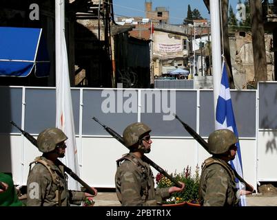 Cyprus. Wall along the Green Line in Nicosia dividing the Republic of ...