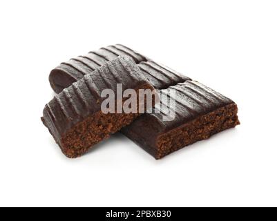 Pieces of hematogen bar on white background Stock Photo - Alamy