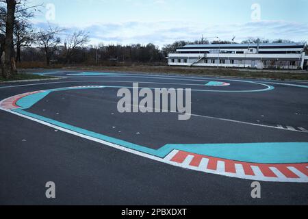 Driving school test track with marking lines for practice Stock Photo ...