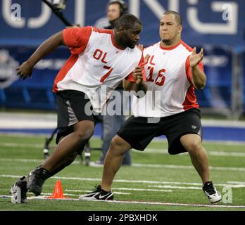 Offensive lineman Levi Brown of Penn States answers questions at the ...