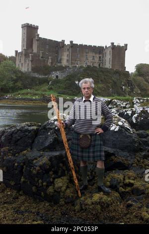 John MacLeod, chief of the clan MacLeod, poses outside the family seat ...