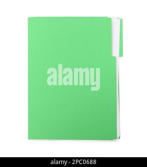 Light green file with documents isolated on white, top view Stock Photo ...