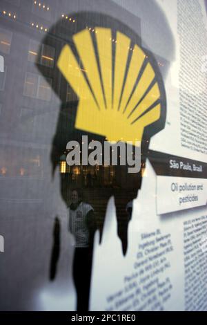 Royal Dutch Shell Plc headquarters building stands on May 21, 2020 in ...