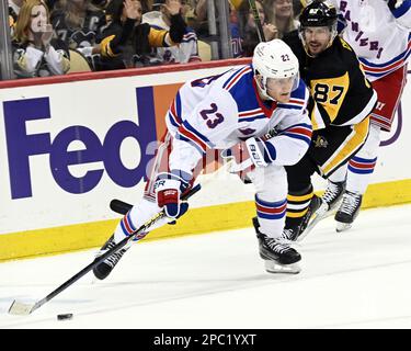 New York Rangers defenseman Adam Fox (23) against the New York ...