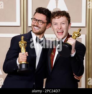 (L-R) Tom Berkeley and Ross White, winners of Best Short Film (Live ...