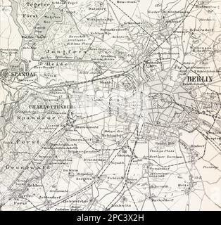geography / travel, Germany, Berlin, city map, Berlin and Coelln, circa ...