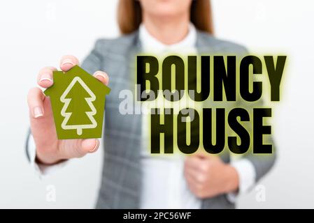 Text showing inspiration Bouncy House. Business showcase Automated ...