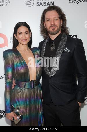 Jennifer HuYoung and JC Chasez attend the Elton John AIDS Foundation's ...