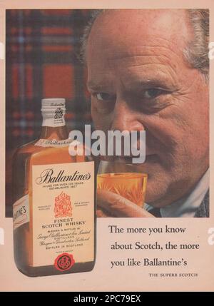 Ballantine's whisky Ballantine's whiskey vintage paper advertisement ...