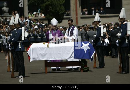 The casket with the remains of former military ruler Gen Augusto ...