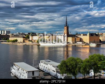 View from the viewpoint Monteliusvägen to the island Kungsholmen with ...