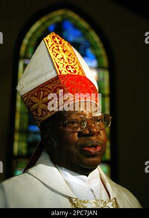 Excommunicated Roman Catholic archbishop Emmanuel Milingo and his wife ...