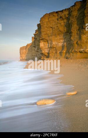 The coast, made up of rocky cliffs, offers a view of the North Sea ...