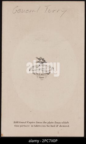 Alfred Howe Terry, Union Army general, 1862-1867.Artist: J Rogers Stock ...
