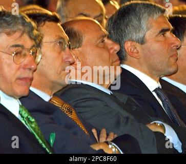 Italian politicians Umberto Bossi, Italy 1993 Stock Photo - Alamy