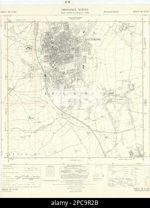 Ordnance Survey SP87NE Northamptonshire Kettering Barton Seagrave 1958 ...