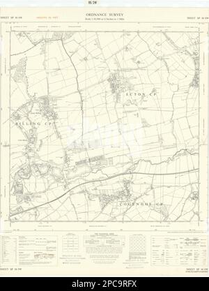 Ordnance Survey SP86SW Northampton Great/Little Billing Cogenhoe Ecton ...
