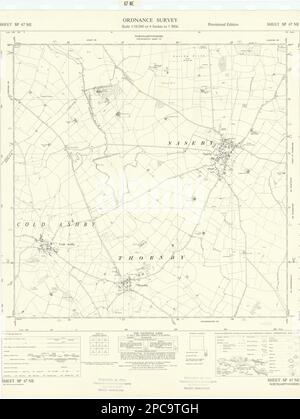 Ordnance Survey Sheet SP67NE Northamptonshire Naseby Cold Ashby Thornby ...