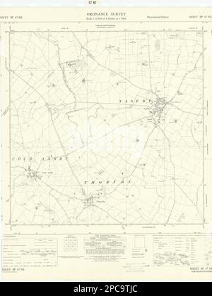 Ordnance Survey Sheet SP67NE Northamptonshire Naseby Cold Ashby Thornby ...