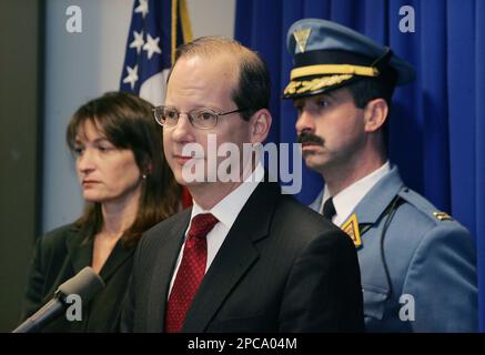 Attorney General Stuart Rabner talks in Trenton, N.J., about the ...