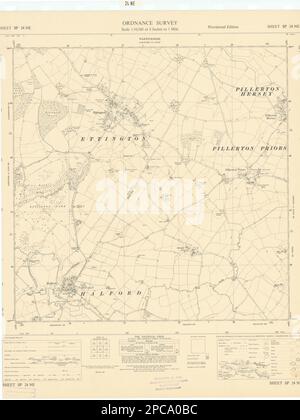 Ordnance Survey SP24NE Warks Halford Ettington Pillerton Hersey/Priors ...
